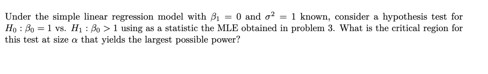 Solved 3. Under the simple linear regression model with B1 = | Chegg.com
