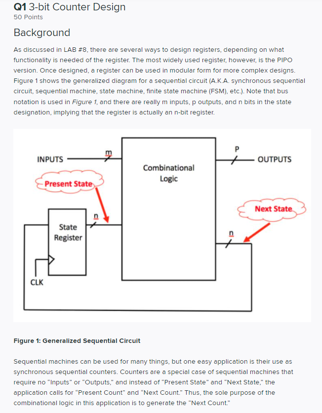 Solved Q13-bit Counter Design 50 Points Background As | Chegg.com