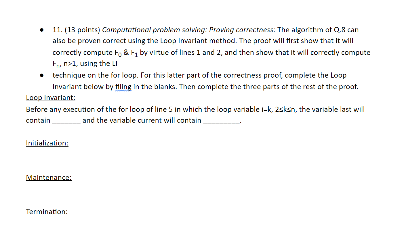 11. (13 points) Computational problem solving: | Chegg.com