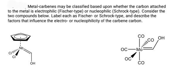 Solved Metal-carbenes may be classified based upon whether | Chegg.com