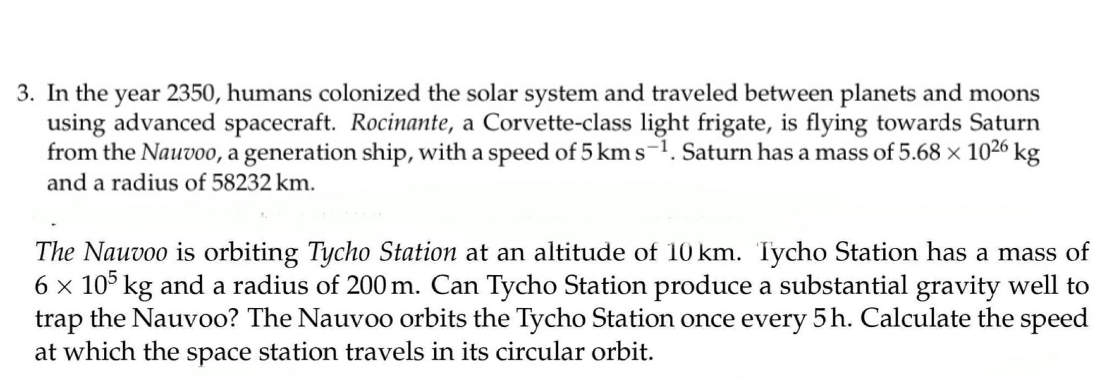 Solved 3. In the year 2350, humans colonized the solar | Chegg.com
