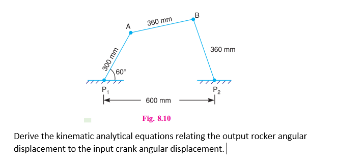 Solved 00 В A 360 mm 360 mm 300 mm 60° P1 P2 600 mm Fig. | Chegg.com