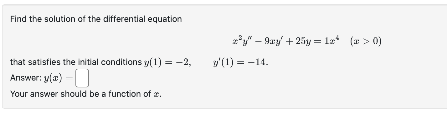 Solved Find the solution of ﻿the differential | Chegg.com