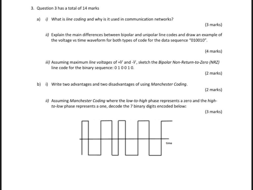 Solved 3. Question 3 has a total of 14 marks a) i) What is | Chegg.com