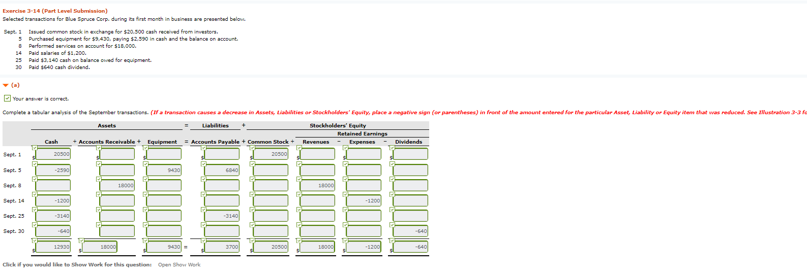 Solved Exercise 3-14 (Part Level Submission) Selected | Chegg.com