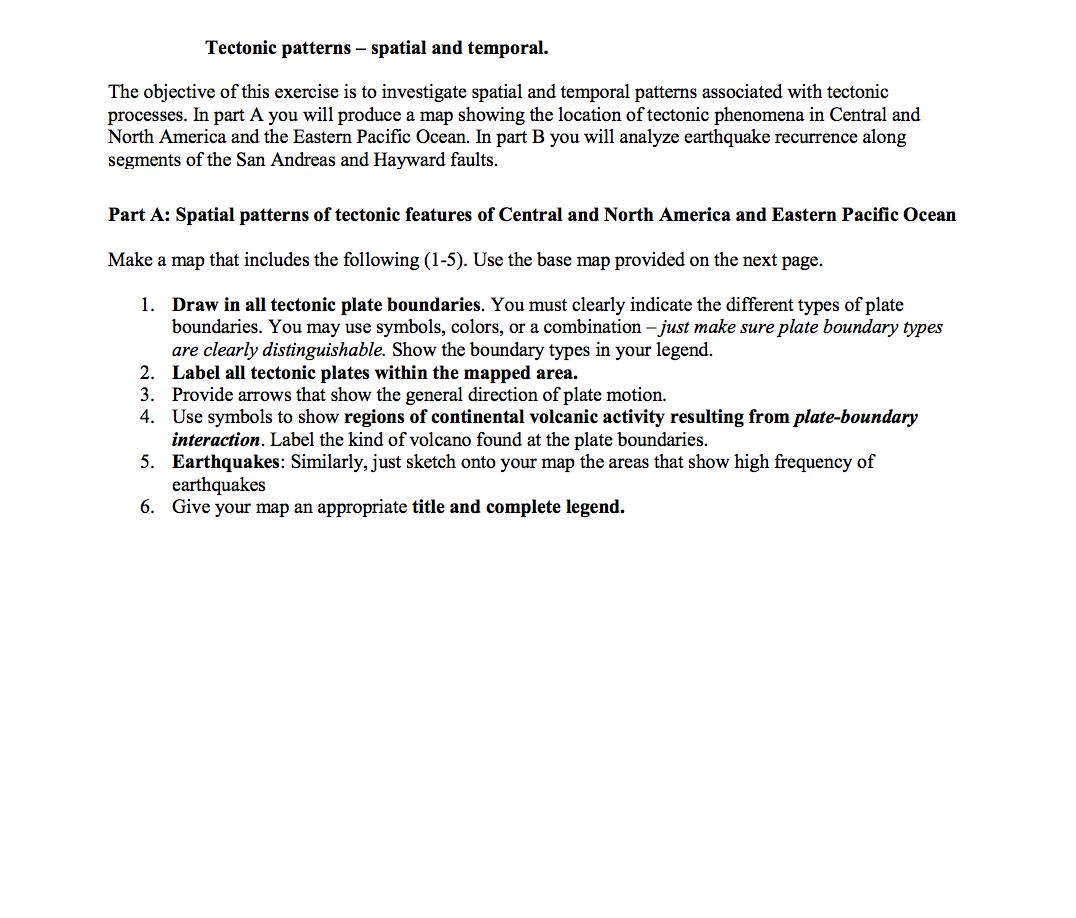 Tectonic patterns - spatial and temporal. The | Chegg.com