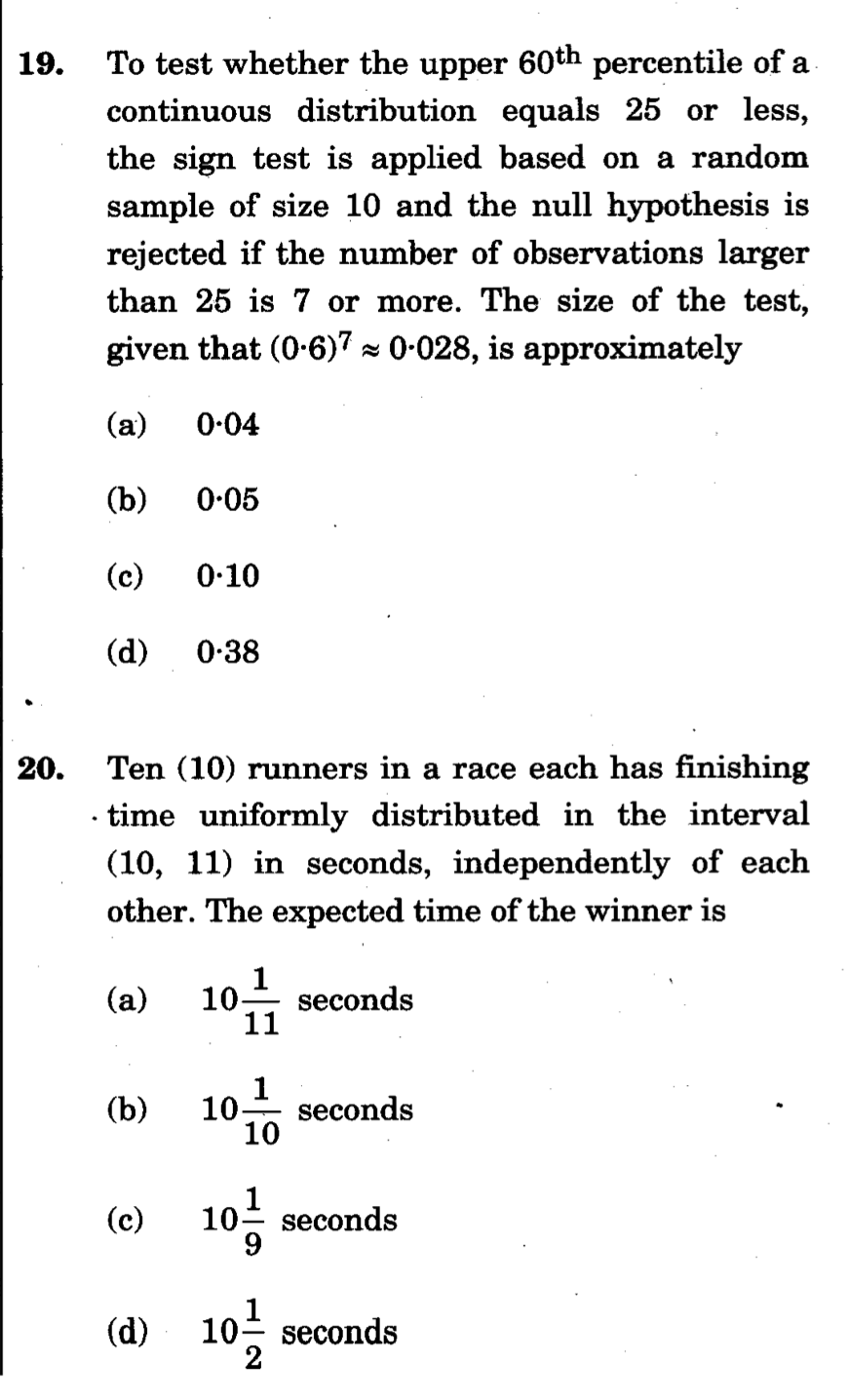 Solved 19. To test whether the upper 60th percentile of a | Chegg.com
