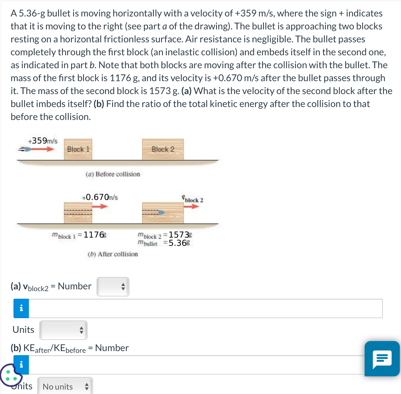 Solved A 5.36−g bullet is moving horizontally with a | Chegg.com