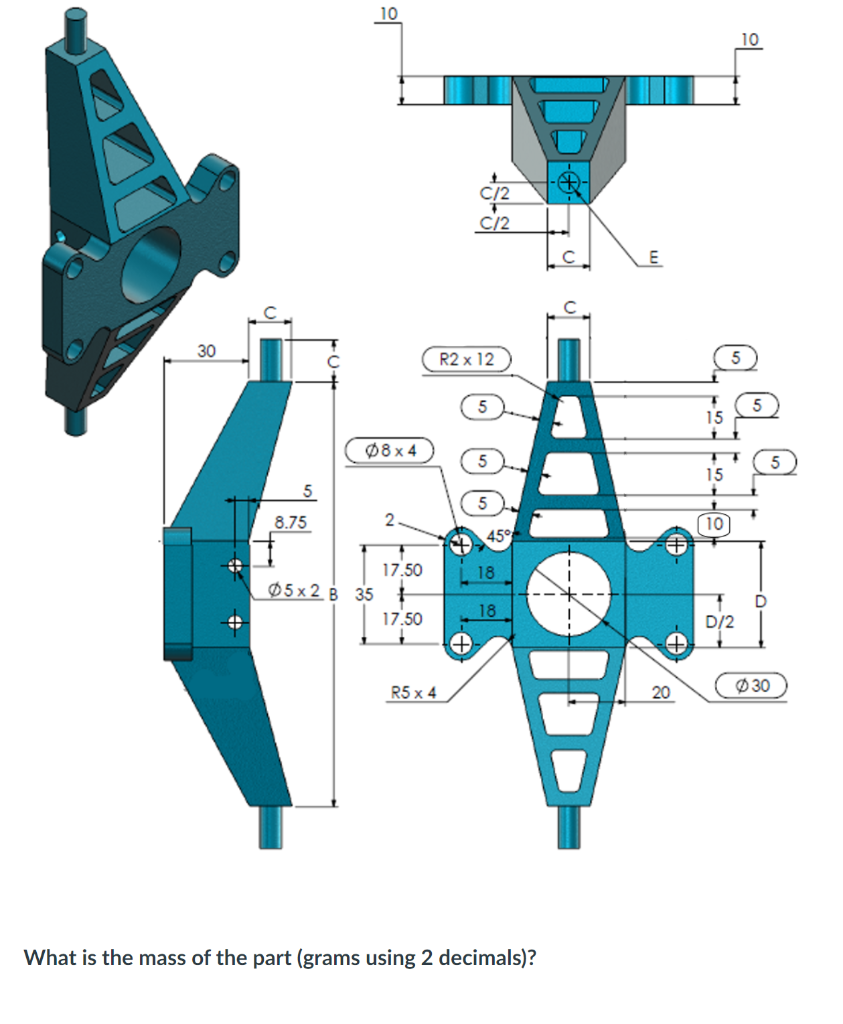 Solved Create the part shown below. Note: Part is | Chegg.com