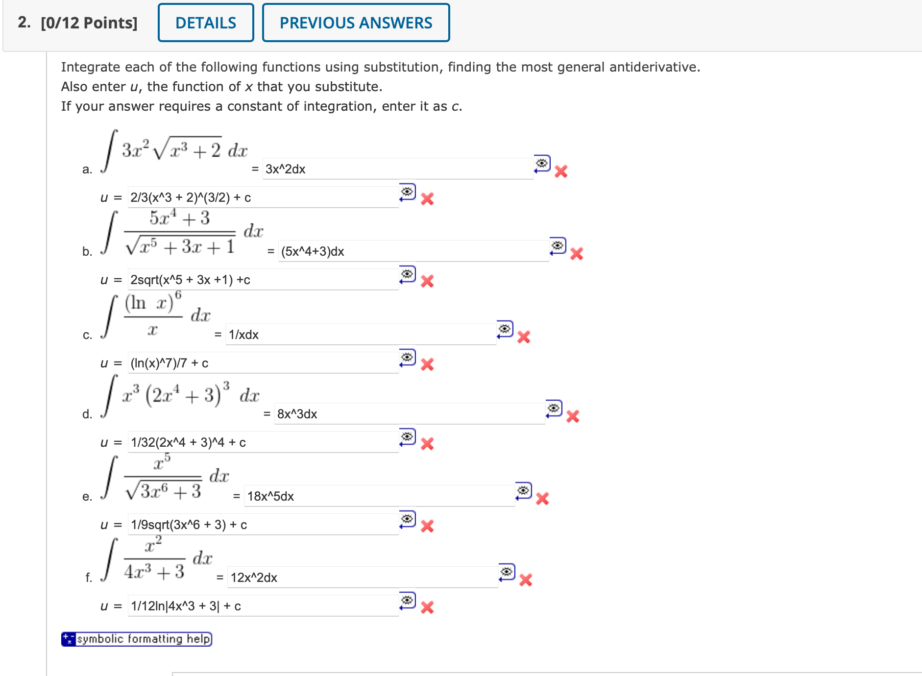 Solved tegrate each of the following functions using | Chegg.com