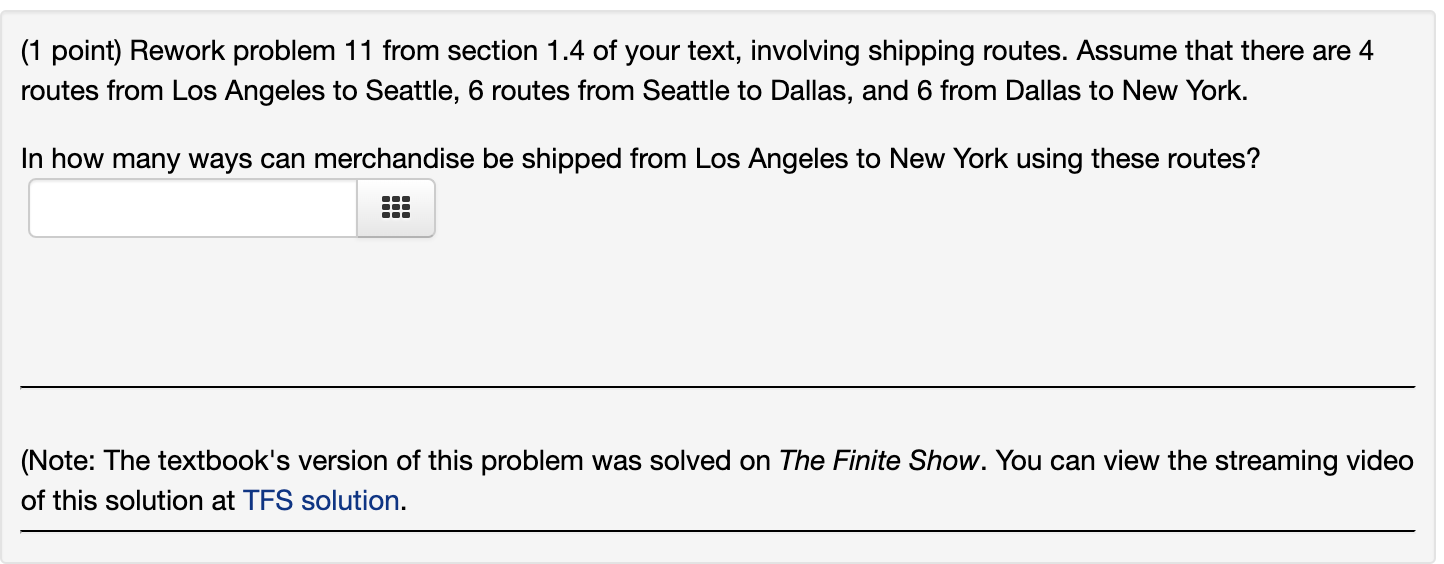 Solved 1 Point Rework Problem 11 From Section 1 4 Of Your