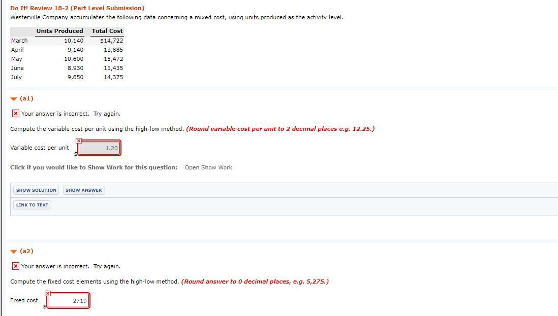 Solved Do It! Review 18-2 (Part Level Submission) | Chegg.com