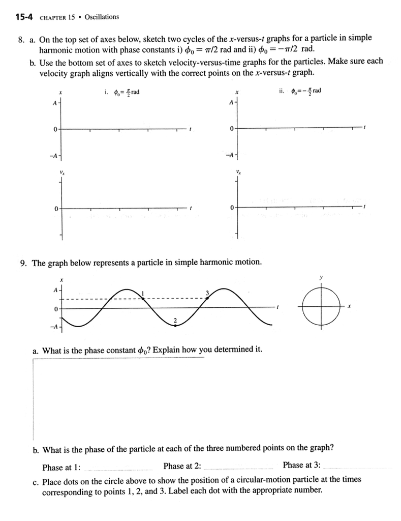 Solved 15-4 CHAPTER 15 Oscillations 8. a. On the top set of | Chegg.com