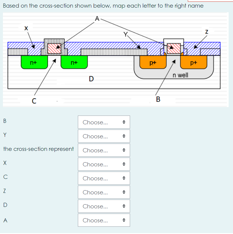 Solved Based on the cross-section shown below, map each | Chegg.com