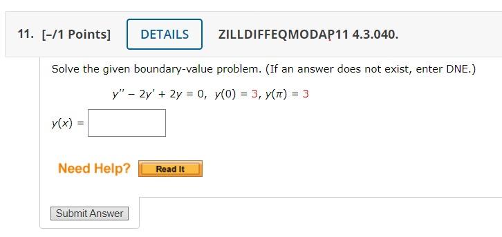 Solved Solve the given boundary-value problem. (If an answer | Chegg.com