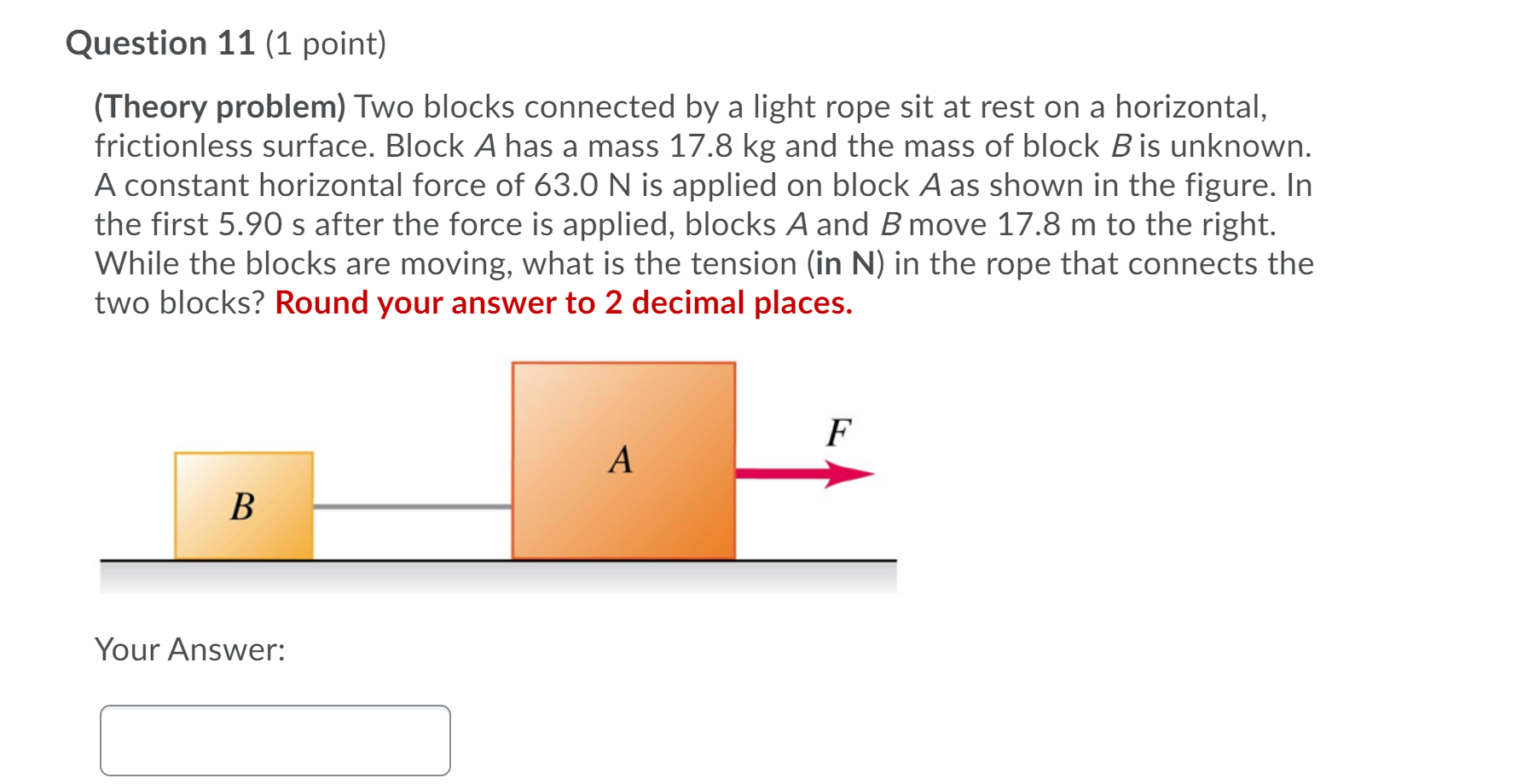 Solved Question 11 (1 point) (Theory problem) Two blocks | Chegg.com