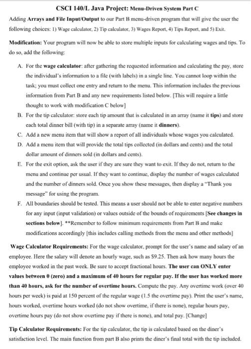 Solved I Have A Project And It’s Java Programming I Need | Chegg.com