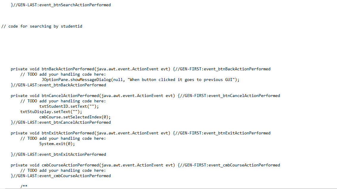 Solved The following is my code for my StudentDetails Gui, | Chegg.com
