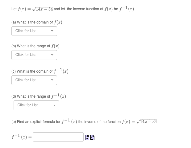 Solved Let f(x)=14x−34 and let the inverse function of f(x) | Chegg.com