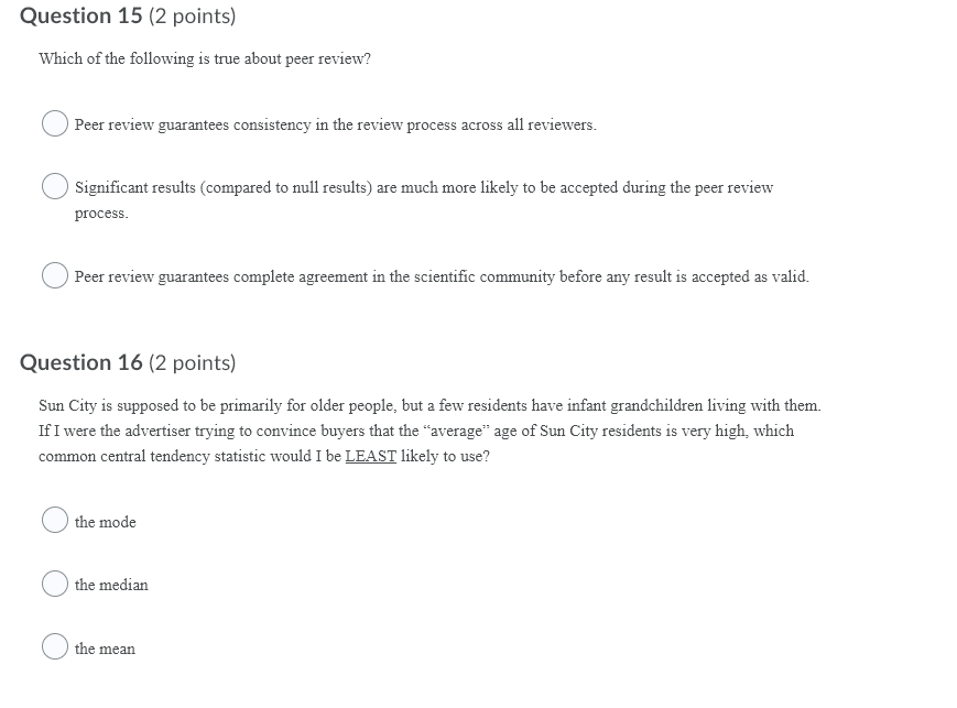 Solved Question 15 (2 points) Which of the following is true | Chegg.com