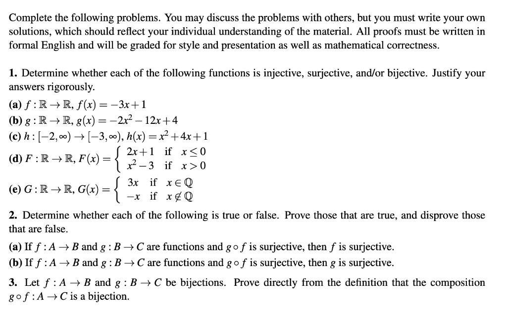 Solved This is a proper mathematical proofs class. Please | Chegg.com