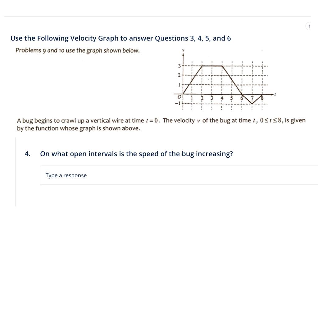 Solved Use the Following Velocity Graph to answer Questions | Chegg.com