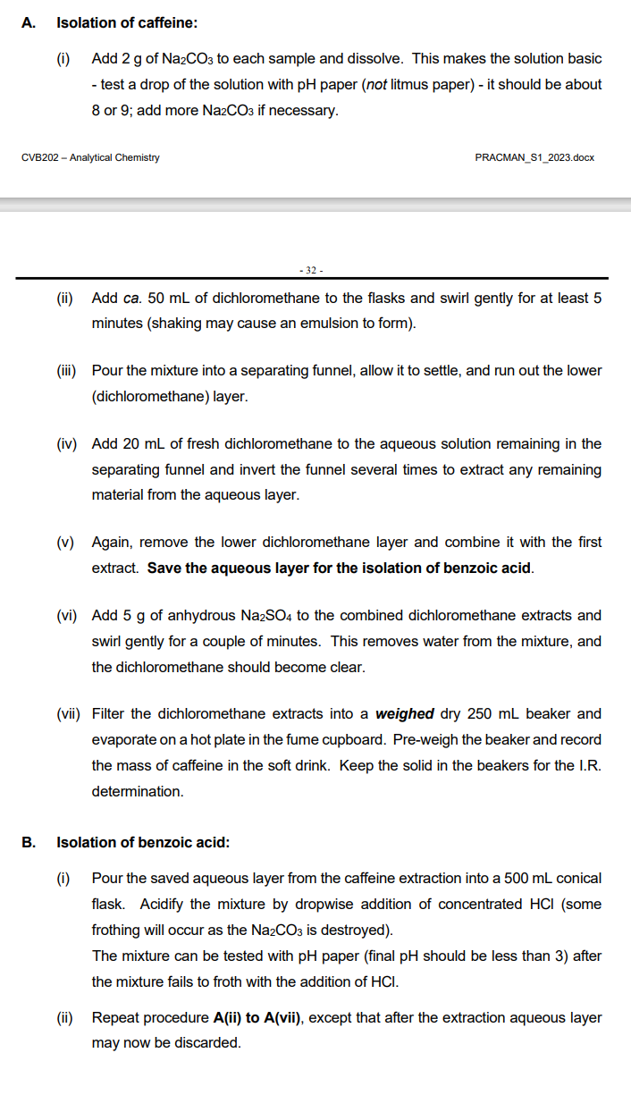 Solved Can you tell from this experimental method whether | Chegg.com