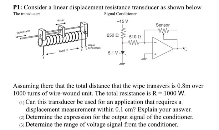 Solved er as shown below. The transducer Signal Conditioner | Chegg.com