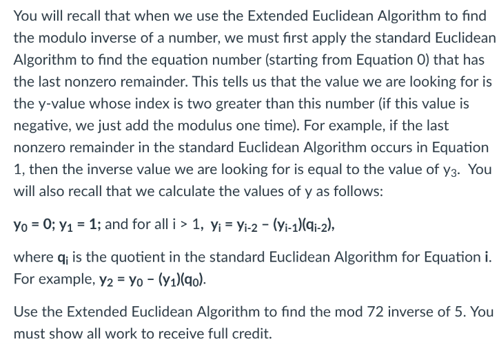 You Will Recall That When We Use The Extended