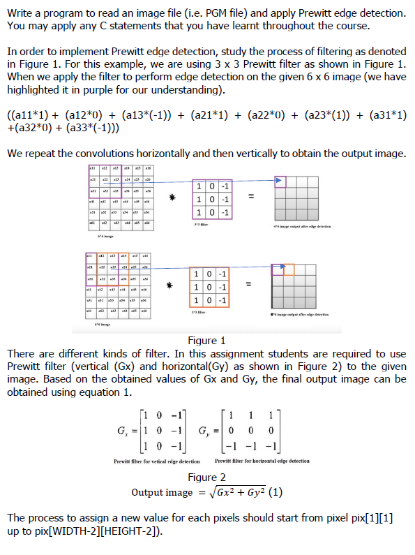 Solved Write a program to read an image file (i.e. PGM file) | Chegg.com