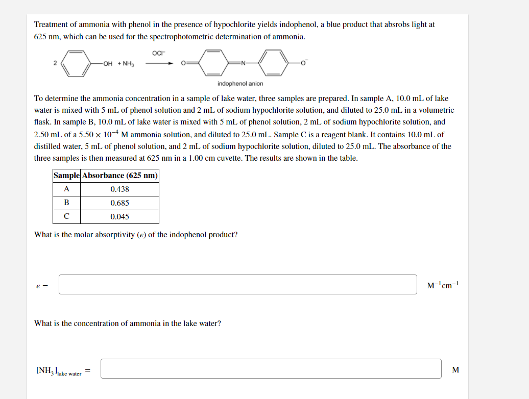 Solved Treatment of ammonia with phenol in the presence of | Chegg.com