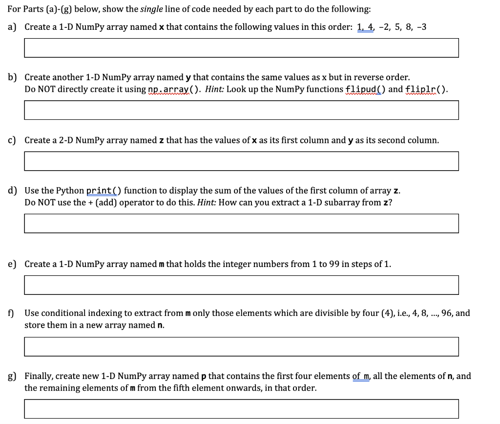 solved-for-parts-a-g-below-show-the-single-line-of-code-chegg