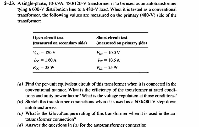 2-23. ﻿A single-phase, | Chegg.com