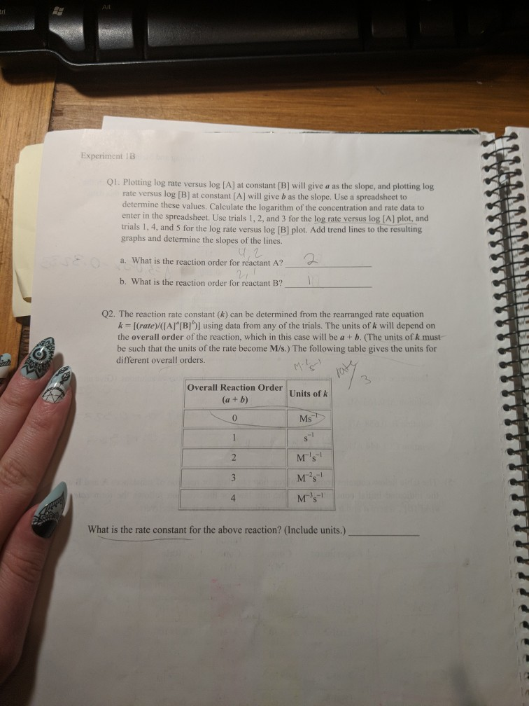 Solved 5) The table below contains some initial reaction | Chegg.com