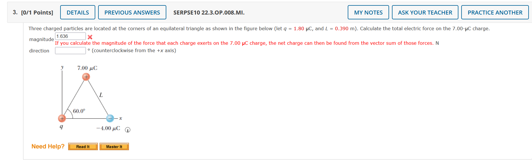 Solved magnitude It you calculate the magnitude of the force | Chegg.com