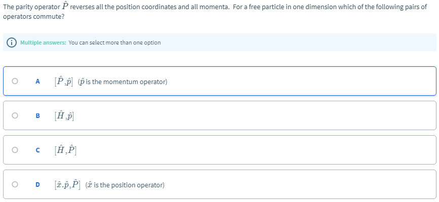 Solved The parity operator P reverses all the position | Chegg.com