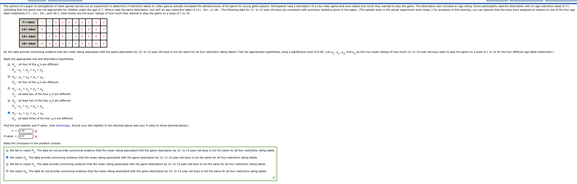 Solved The authors of a paper on perceptions of video games | Chegg.com