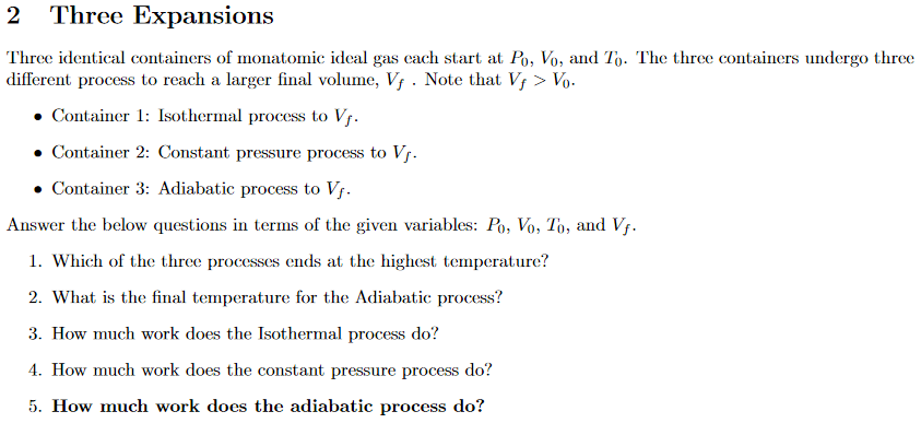 Solved 2 Three Expansions Three identical containers of | Chegg.com