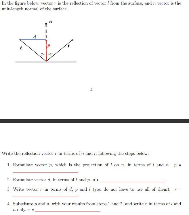Solved In the figure below, vector r is the reflection of | Chegg.com