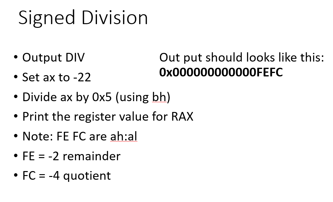 Signed Division DIV • Output DIV Out put should looks | Chegg.com