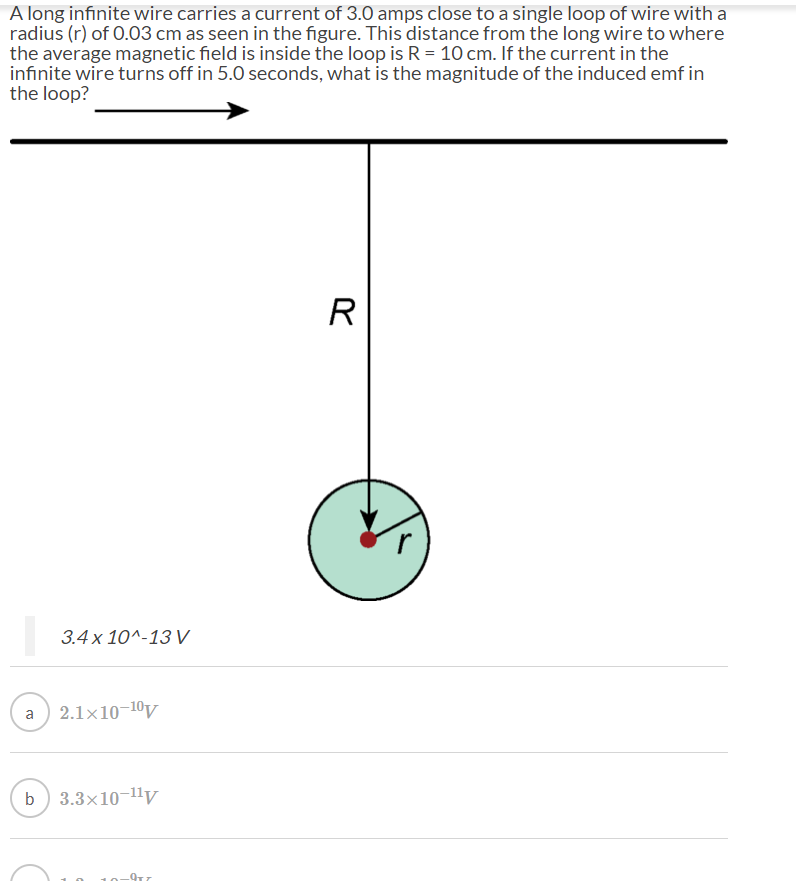 Solved A long infinite wire carries a current of 3.0amps | Chegg.com