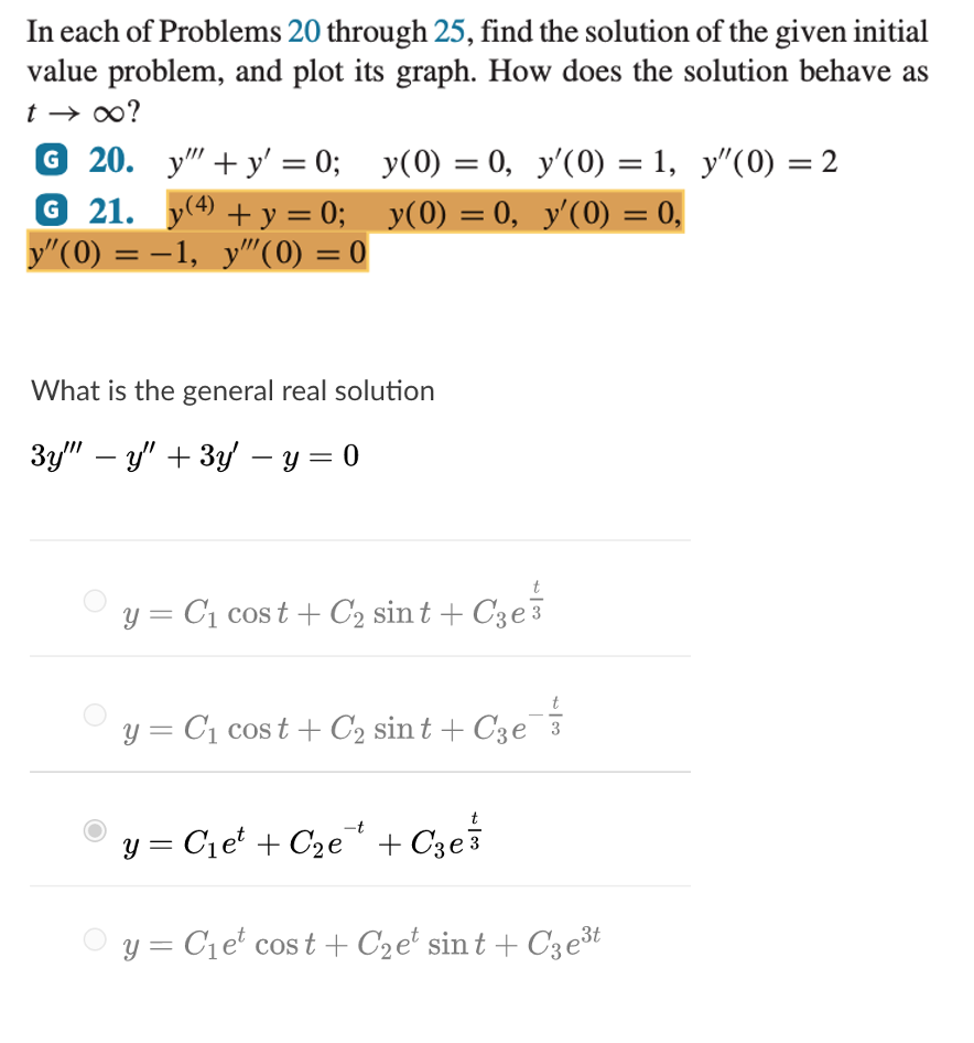Solved In each of Problems 20 through 25, find the solution | Chegg.com