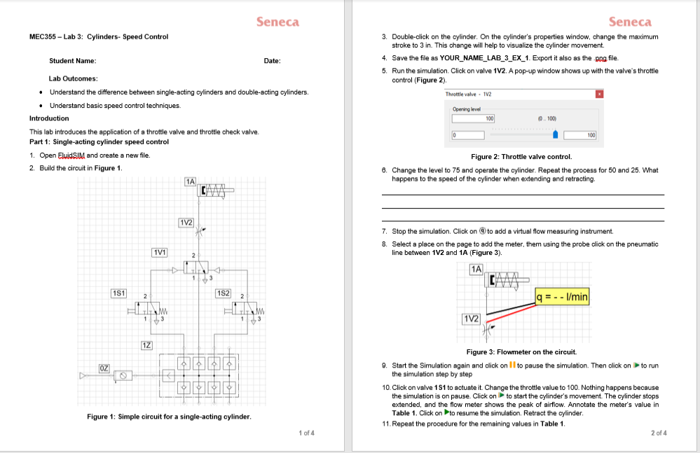 Seneca MEC355 - Lab 3: Cylinders- Speed Control | Chegg.com