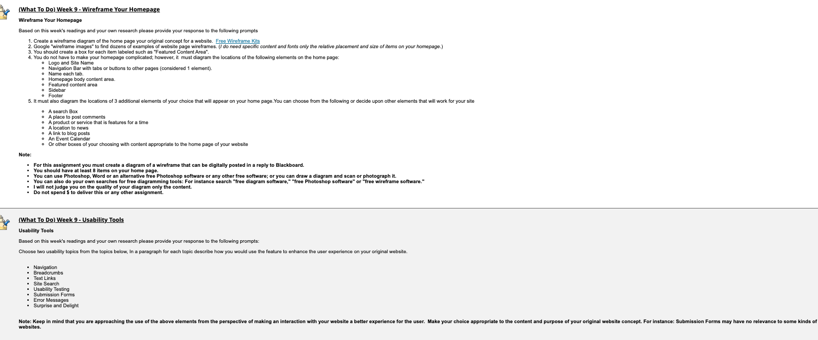 Wireframe Your Homepage Based on this week's readings | Chegg.com