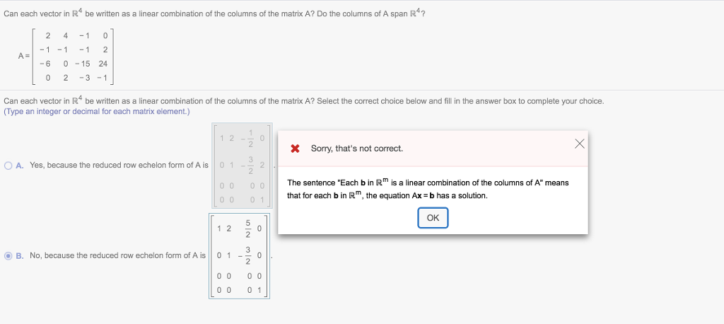 Solved Can each vector in R4 be written as a linear | Chegg.com