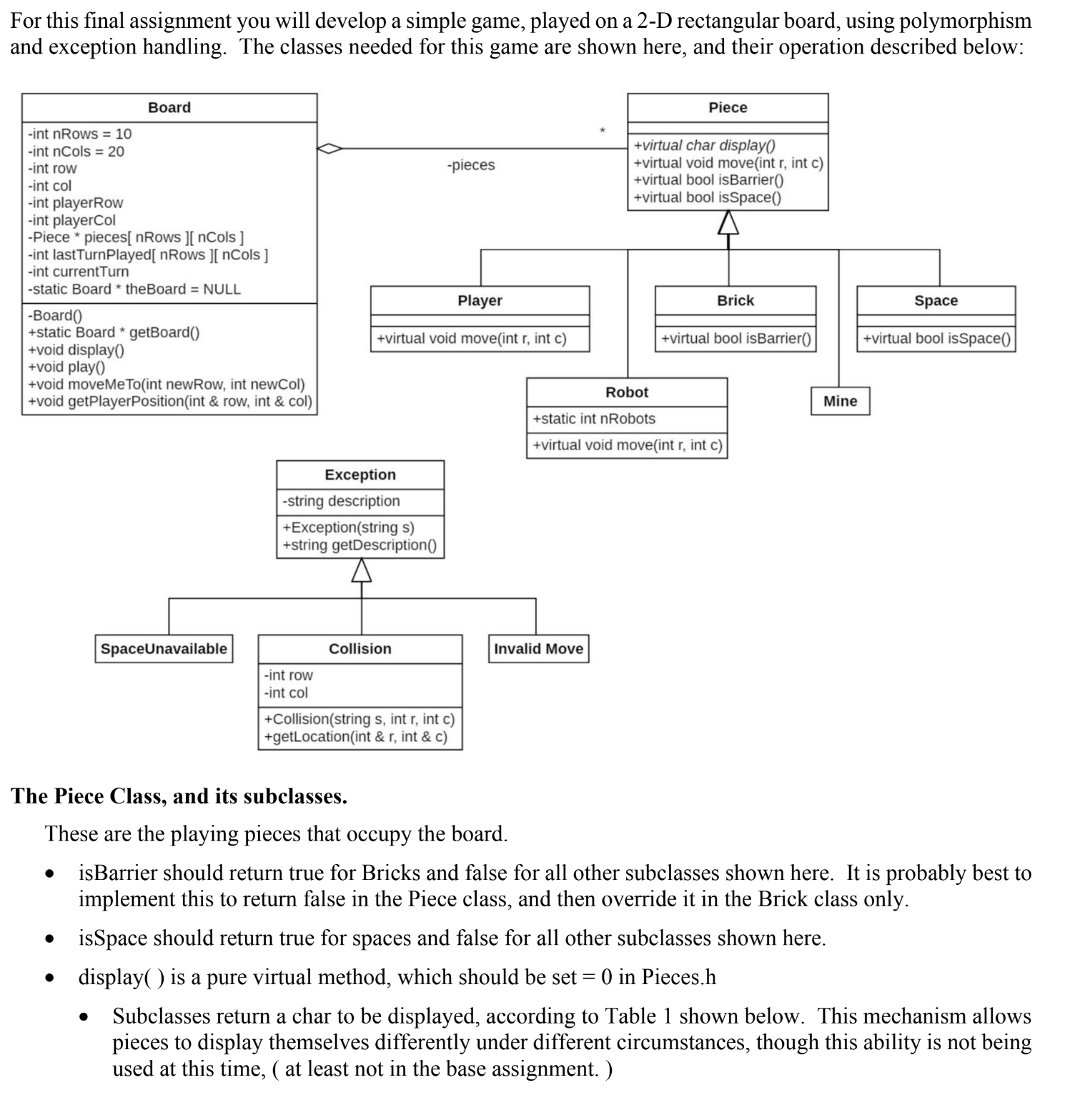 Solved For this final assignment you will develop a simple | Chegg.com