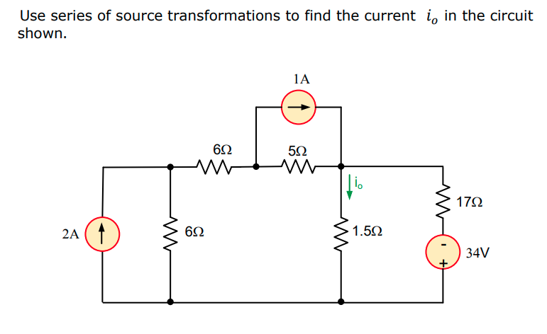 Solved Use series of source transformations to find the | Chegg.com
