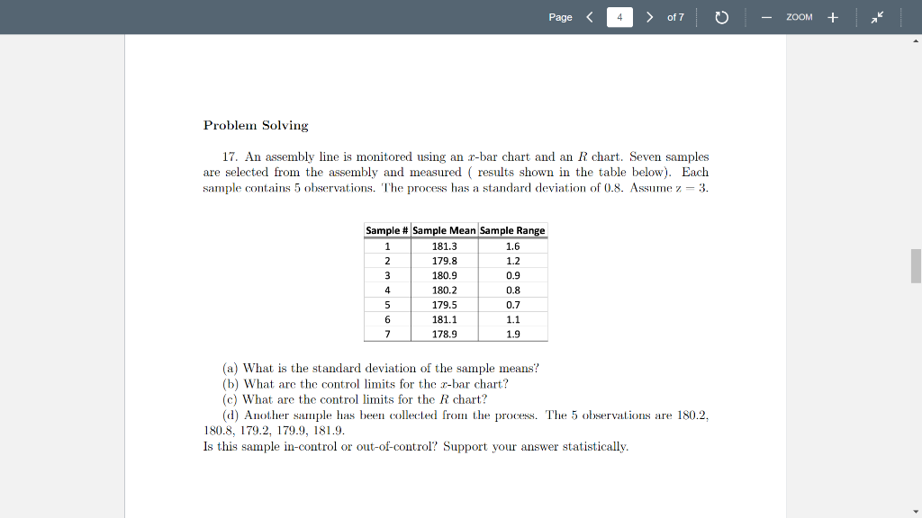 Solved Page of 7 0 ZOOM + Problem Solving 17. An | Chegg.com