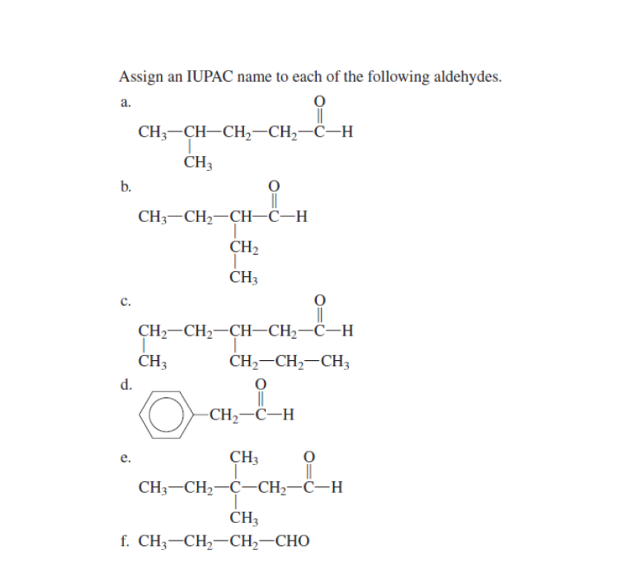 Solved 7. Draw a condensed structural formula for each of | Chegg.com