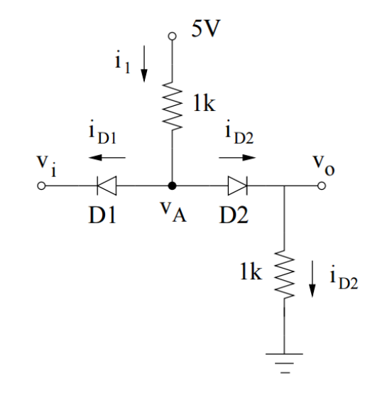 Solved D1 ﻿and D2 ﻿in the circuit are Si diodes.a) ﻿Find the | Chegg.com